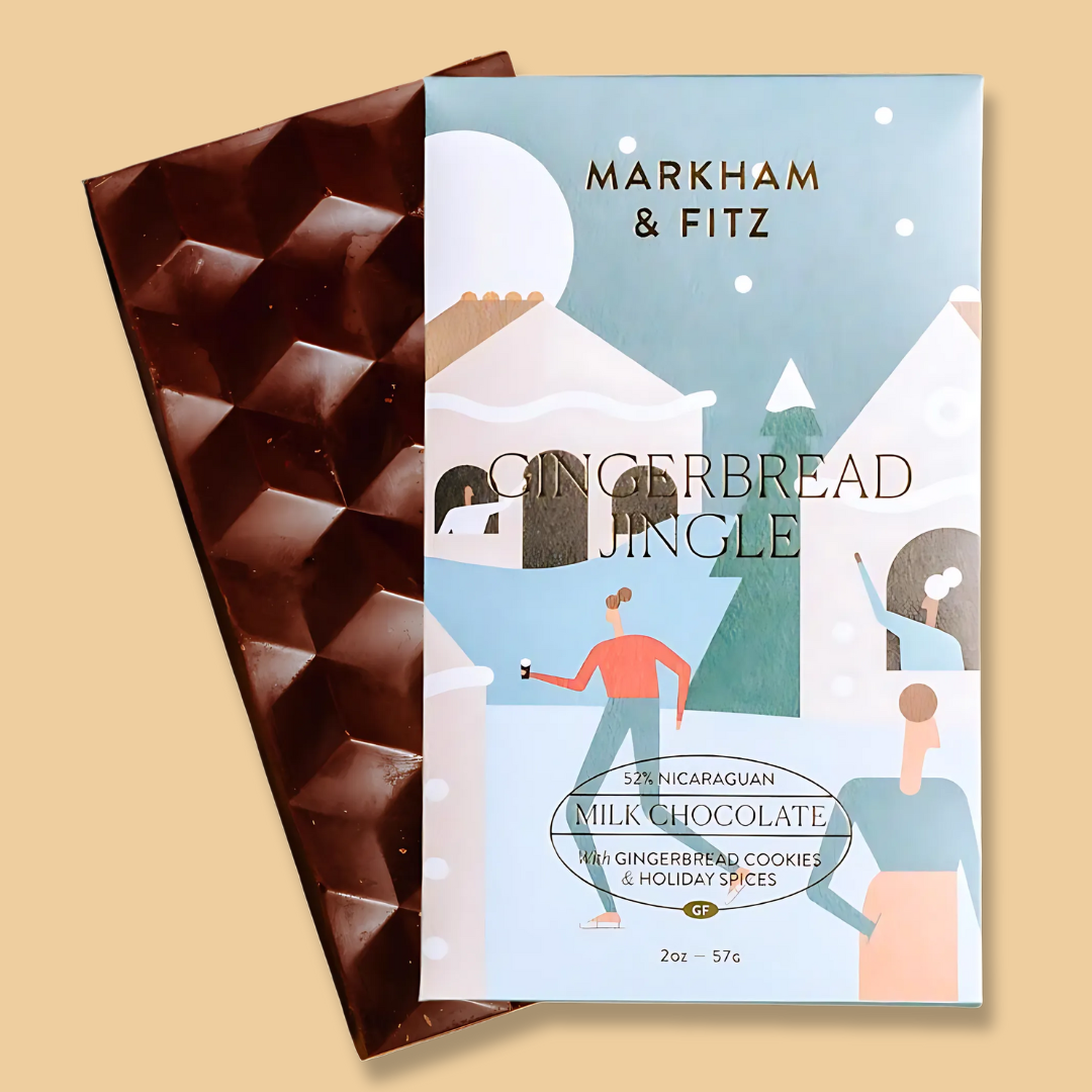 Gingerbread Jingle Dark Milk Chocolate Bar – basic.